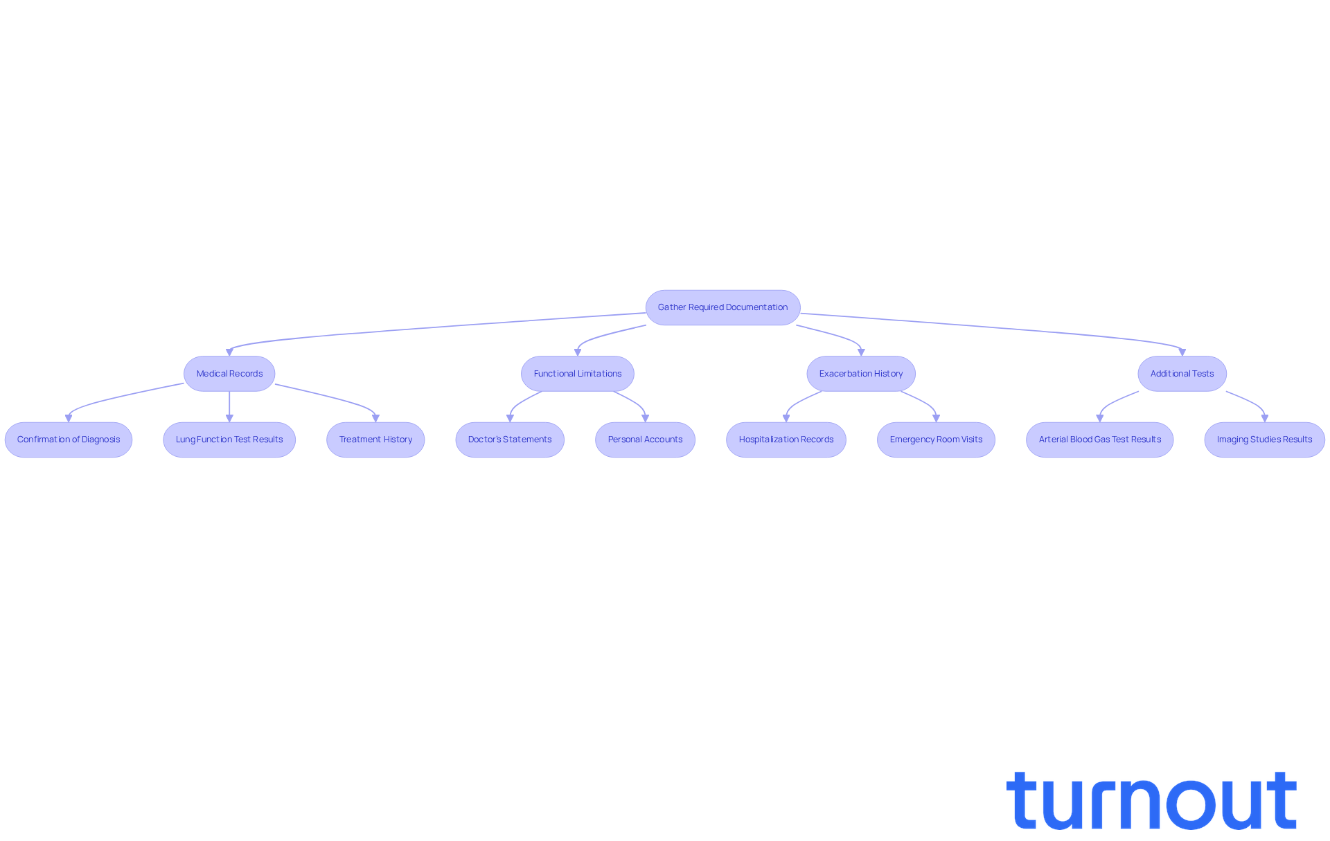 Follow the arrows to see each step in the documentation process. Each section represents a category of evidence you need to collect, with specific items listed underneath to guide you. Follow the arrows to see each step in the documentation process. Each section represents a category of evidence you need to collect, with specific items listed underneath to guide you.