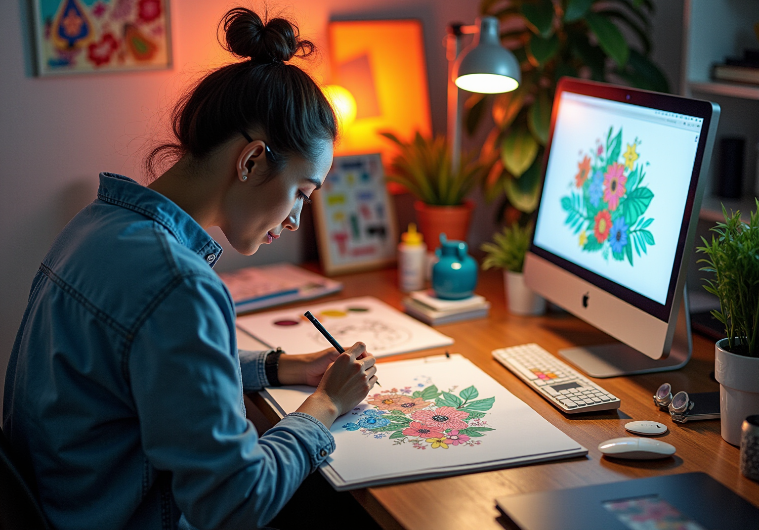 Creative Workspace of an Illustrator