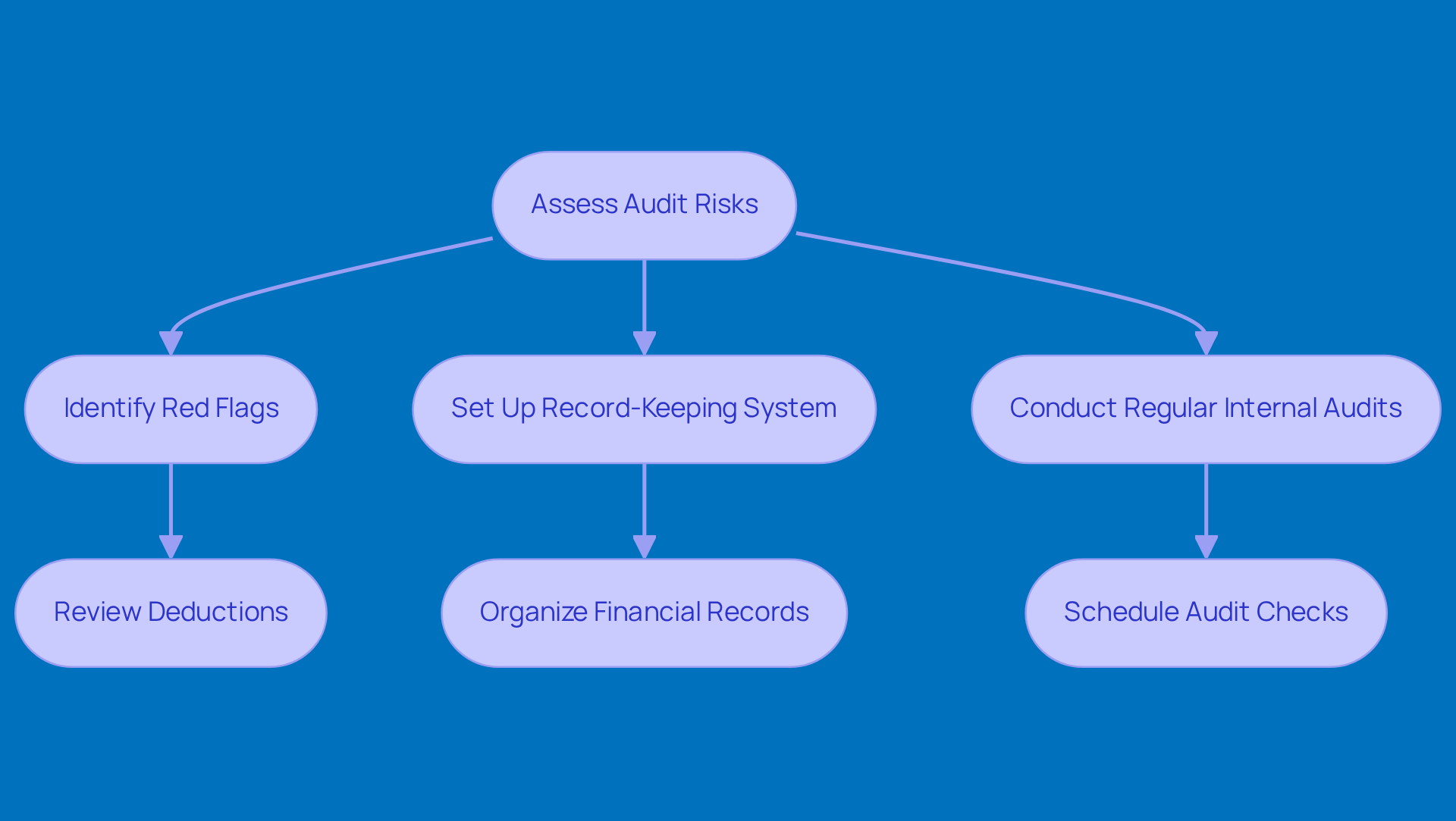 Follow the arrows to see how to assess your audit risks and what steps to take to keep your business compliant and ready for any audits. Follow the arrows to see how to assess your audit risks and what steps to take to keep your business compliant and ready for any audits.