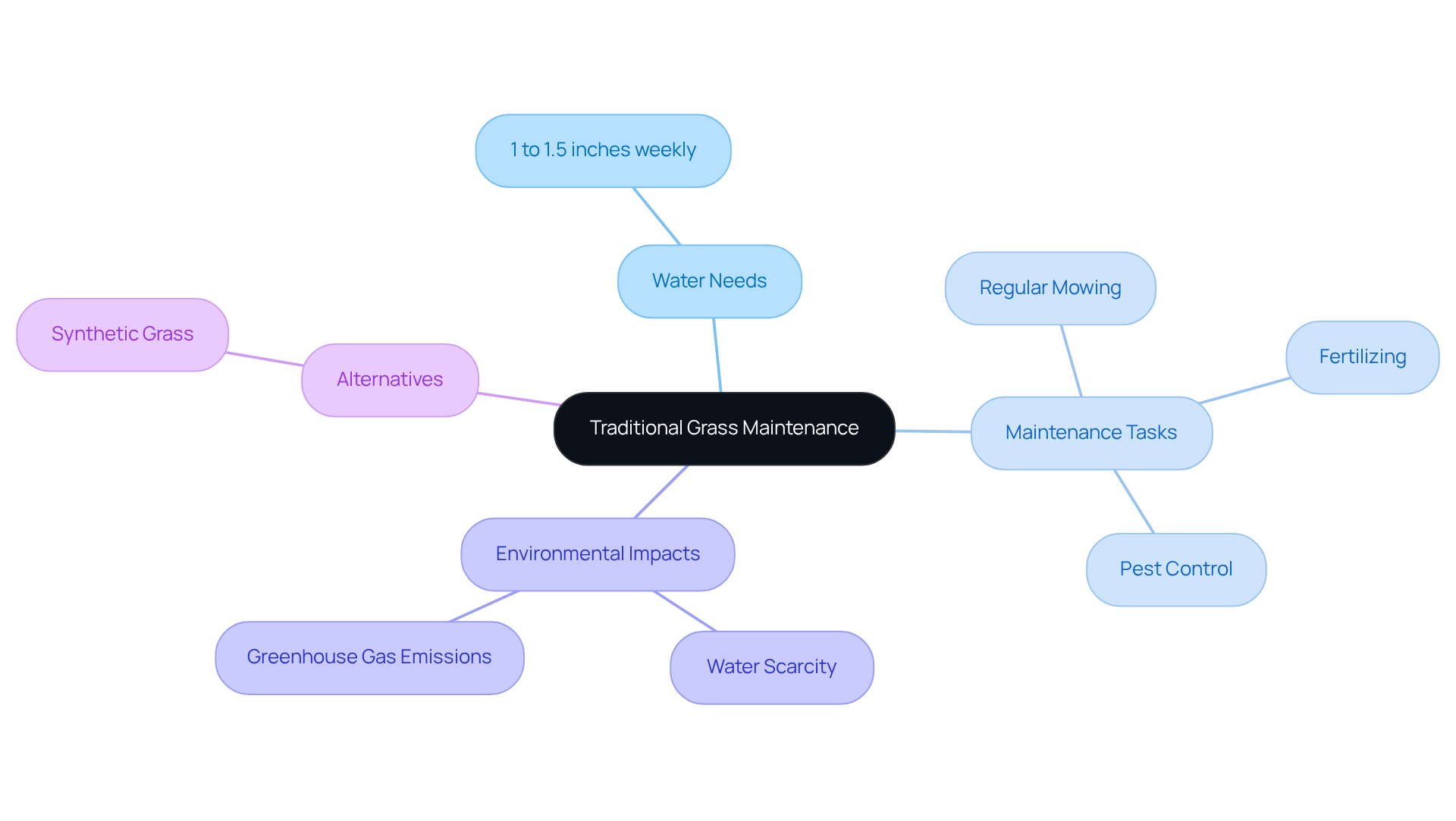 The central node represents the overall topic, while branches show specific aspects like water needs and maintenance tasks. Each branch connects to related ideas, helping you see how they all fit together. The central node represents the overall topic, while branches show specific aspects like water needs and maintenance tasks. Each branch connects to related ideas, helping you see how they all fit together.