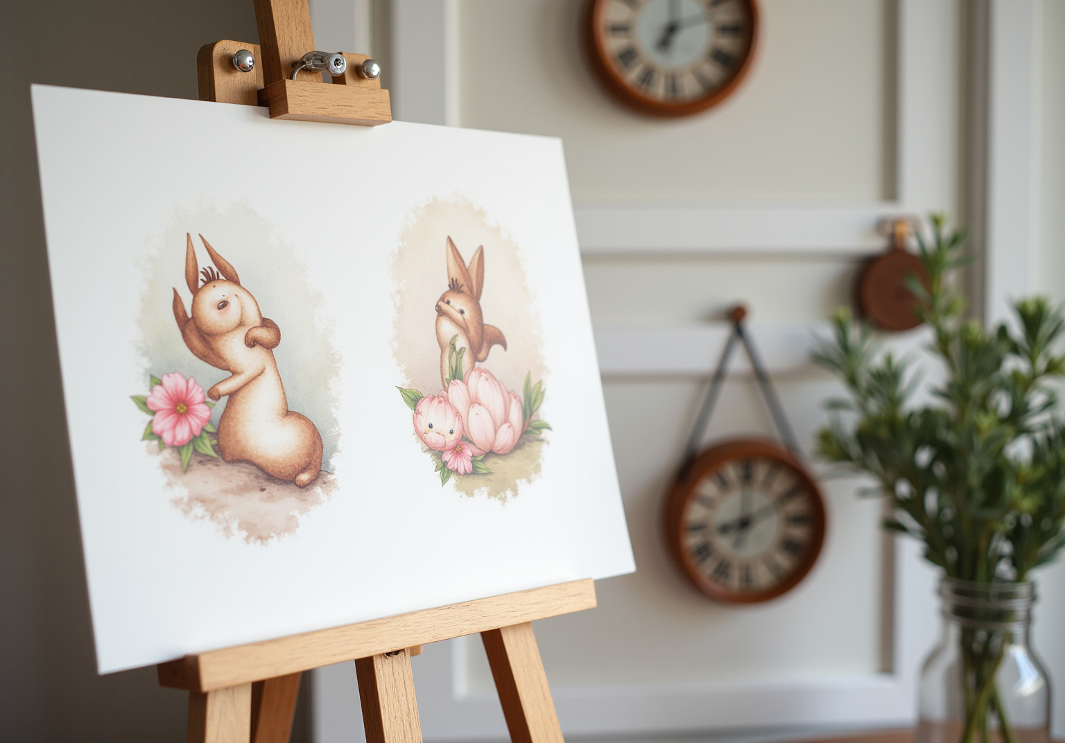 Custom Watercolor Illustrations in a Cozy Home Studio Custom Watercolor Illustrations in a Cozy Home Studio