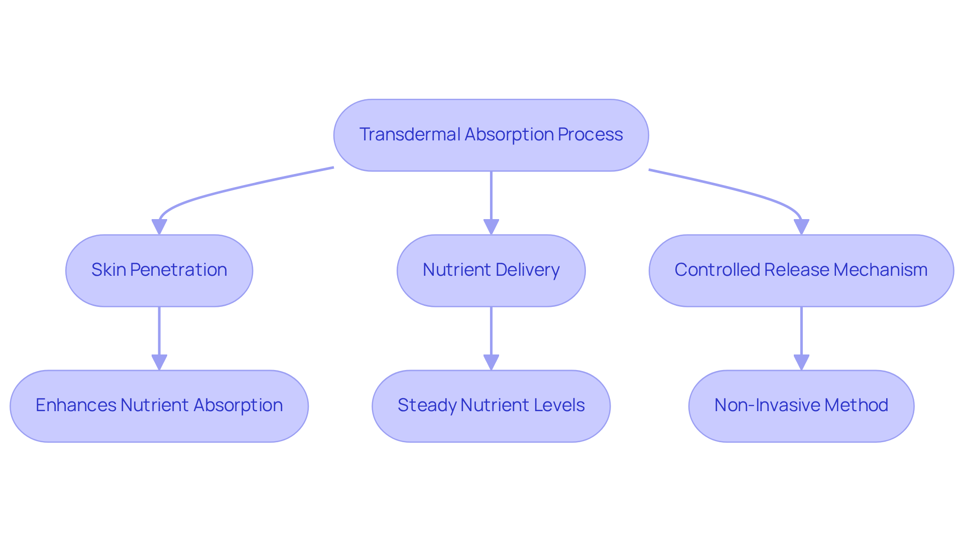 This flowchart illustrates how transdermal absorption works with vitamin patches. Each step shows how nutrients are delivered through the skin, highlighting the benefits of this method compared to traditional pills. Follow the arrows to understand the process and its advantages! This flowchart illustrates how transdermal absorption works with vitamin patches. Each step shows how nutrients are delivered through the skin, highlighting the benefits of this method compared to traditional pills. Follow the arrows to understand the process and its advantages!