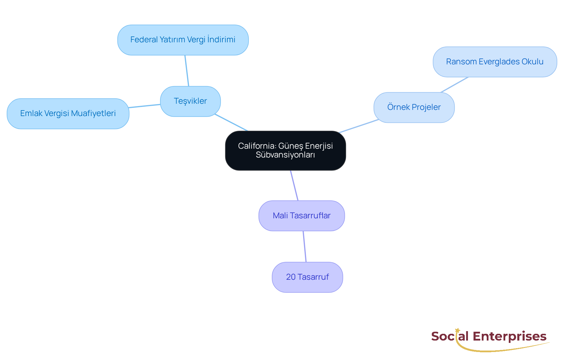 Merkezdeki düğüm ana konuyu temsil eder, dallar ise bu konuyla ilgili alt başlıkları gösterir. Her dalın rengi, konunun önemini ve farklı alanları vurgulamak için kullanılır.