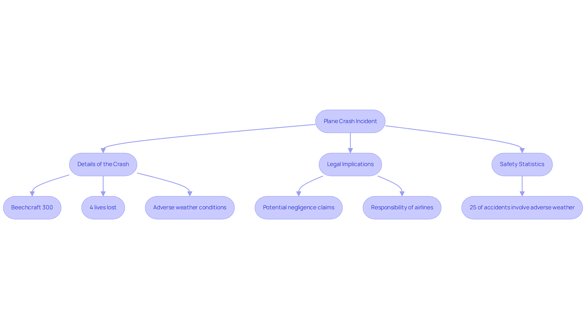 This flowchart outlines the key elements of the tragic plane crash, showing how the incident connects to legal issues and safety concerns. Follow the arrows to understand the sequence and implications of this heartbreaking event.
