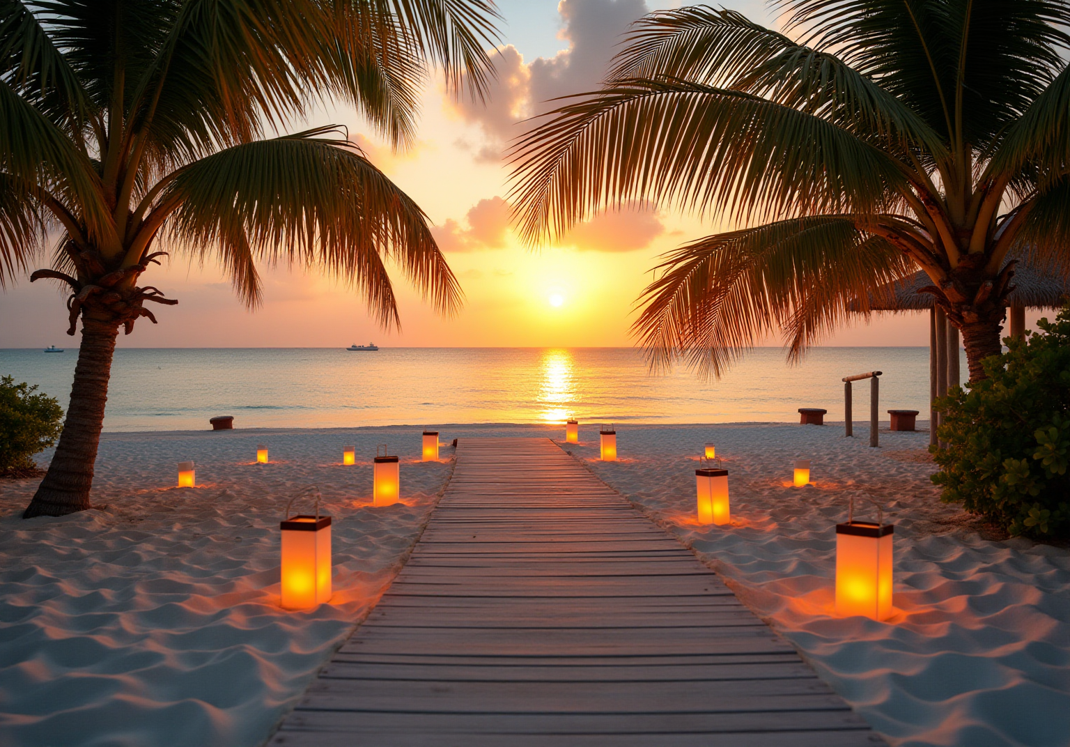 Romantic Sunset in the Maldives