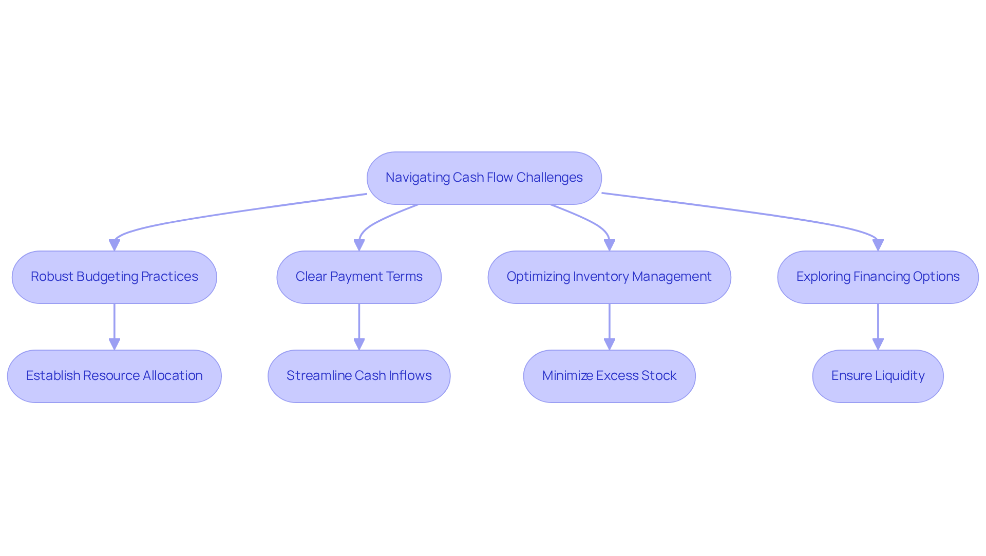 This flowchart outlines the key strategies wineries can use to manage cash flow. Follow the arrows to see how each strategy leads to specific actions that can enhance financial health.