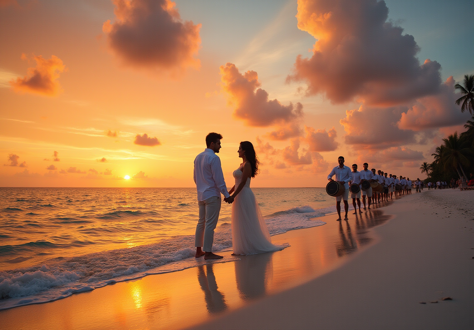 Romantic Maldives Wedding at Sunset
