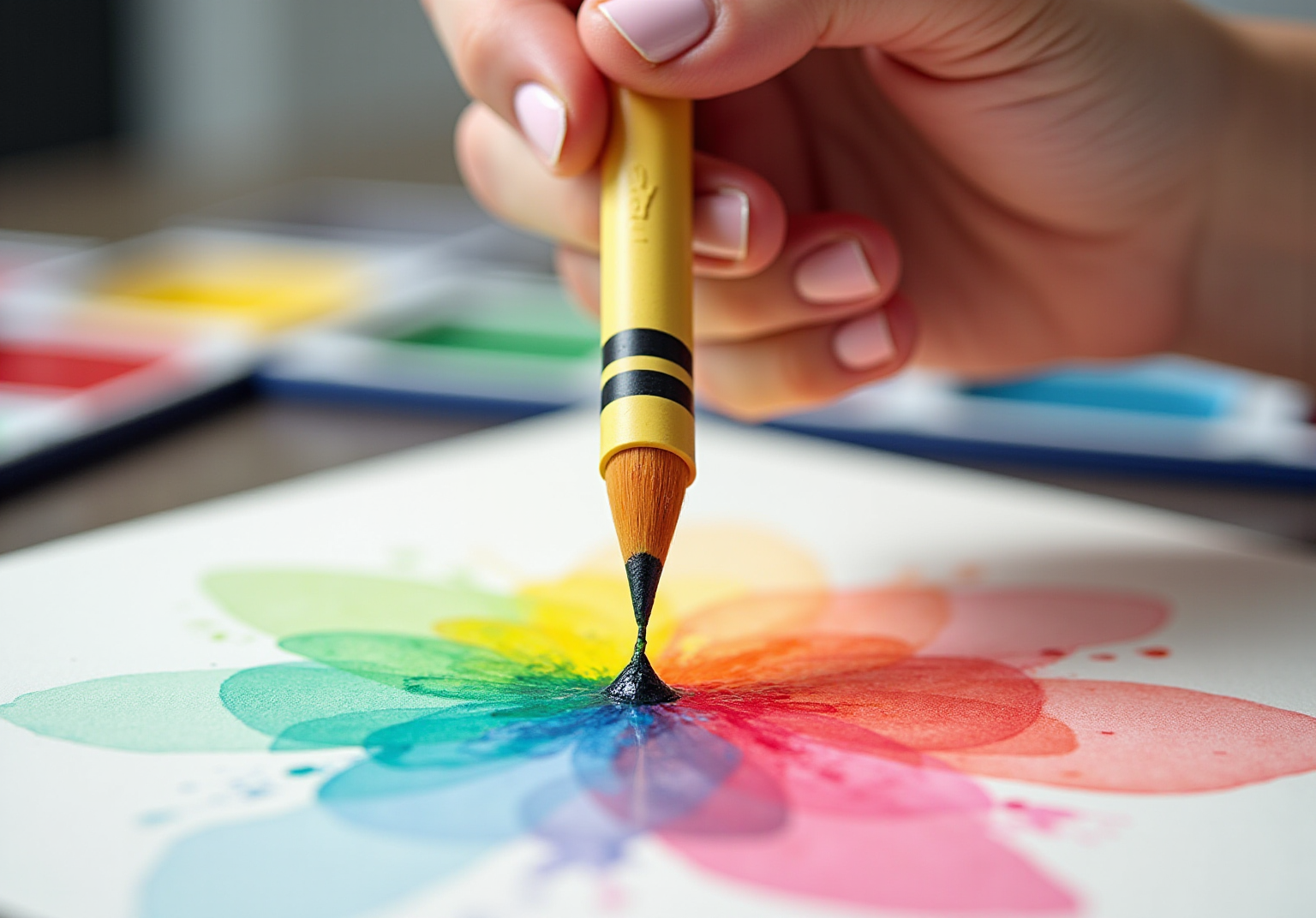 Creative Expression with Watercolor Crayons