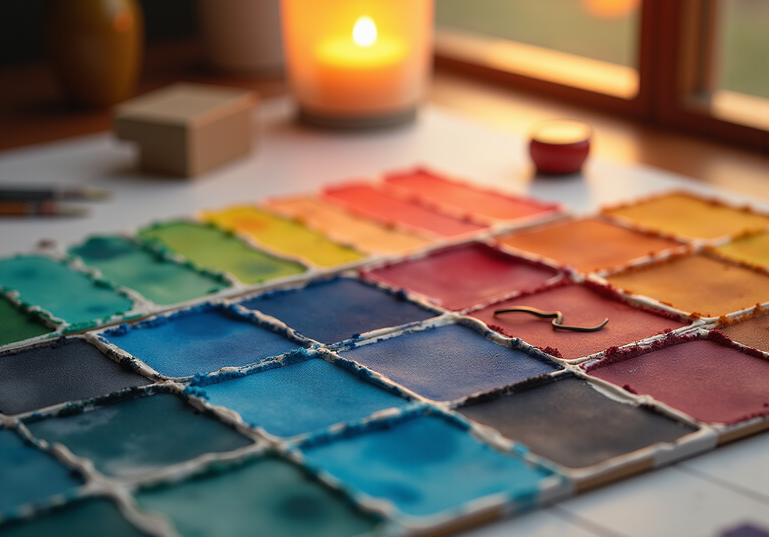 Mungyo 48-Color Watercolor Set in Creative Workspace Mungyo 48-Color Watercolor Set in Creative Workspace