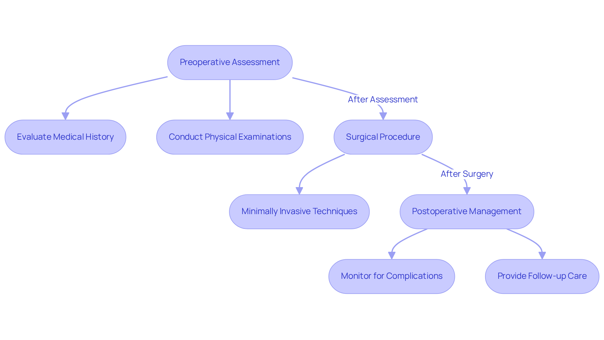 Each box represents a key stage in the surgeon's daily responsibilities. Follow the arrows to see how tasks flow from one stage to the next, highlighting the importance of each step in providing comprehensive patient care.