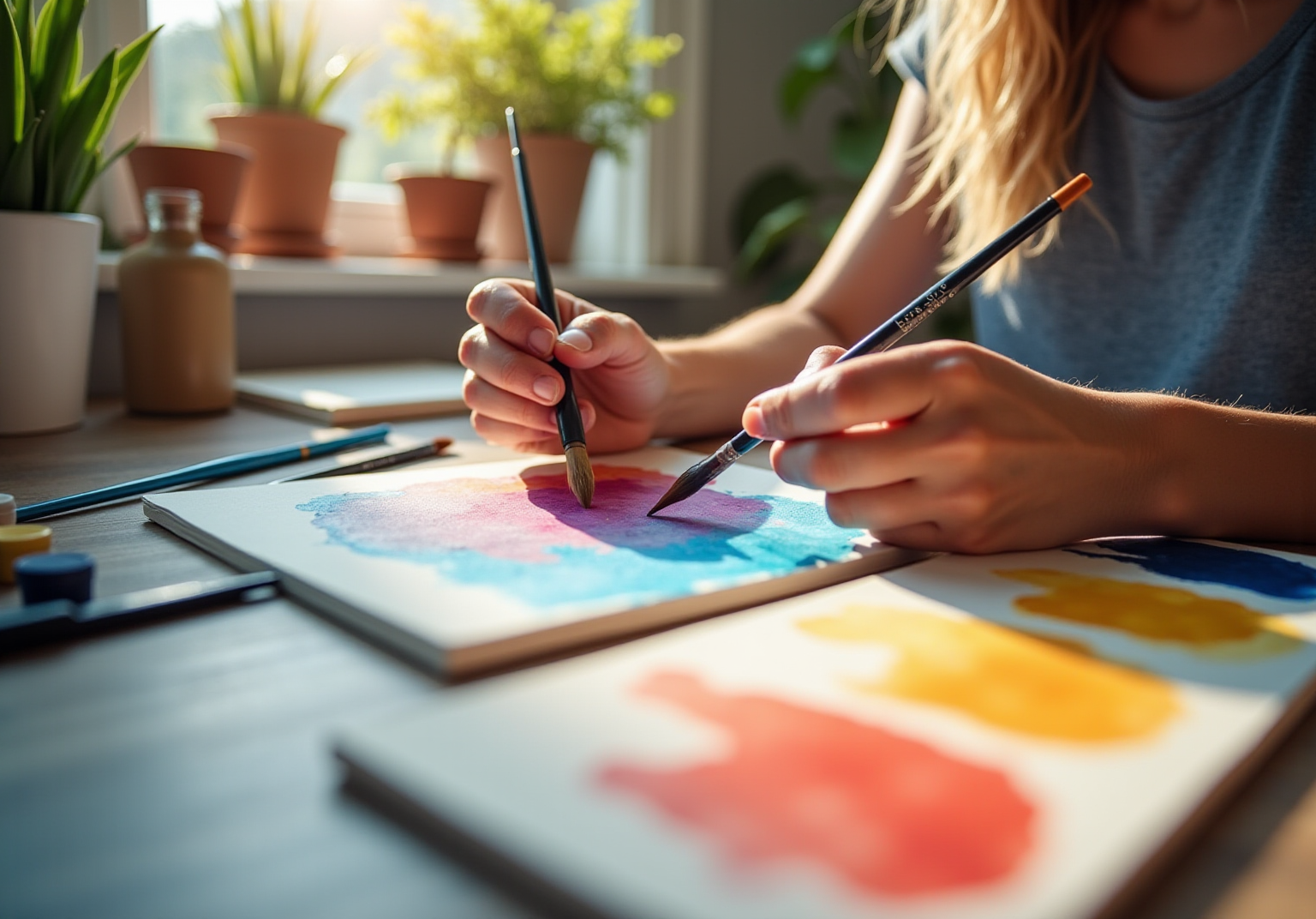Watercolor Artist at Work