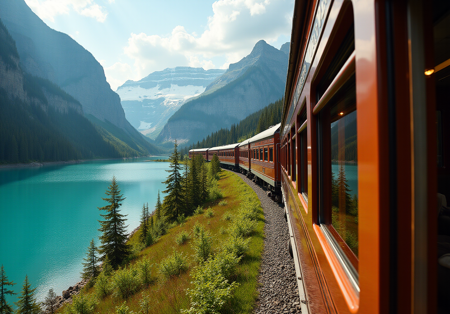 Luxury Train Journey Through Canadian Landscapes