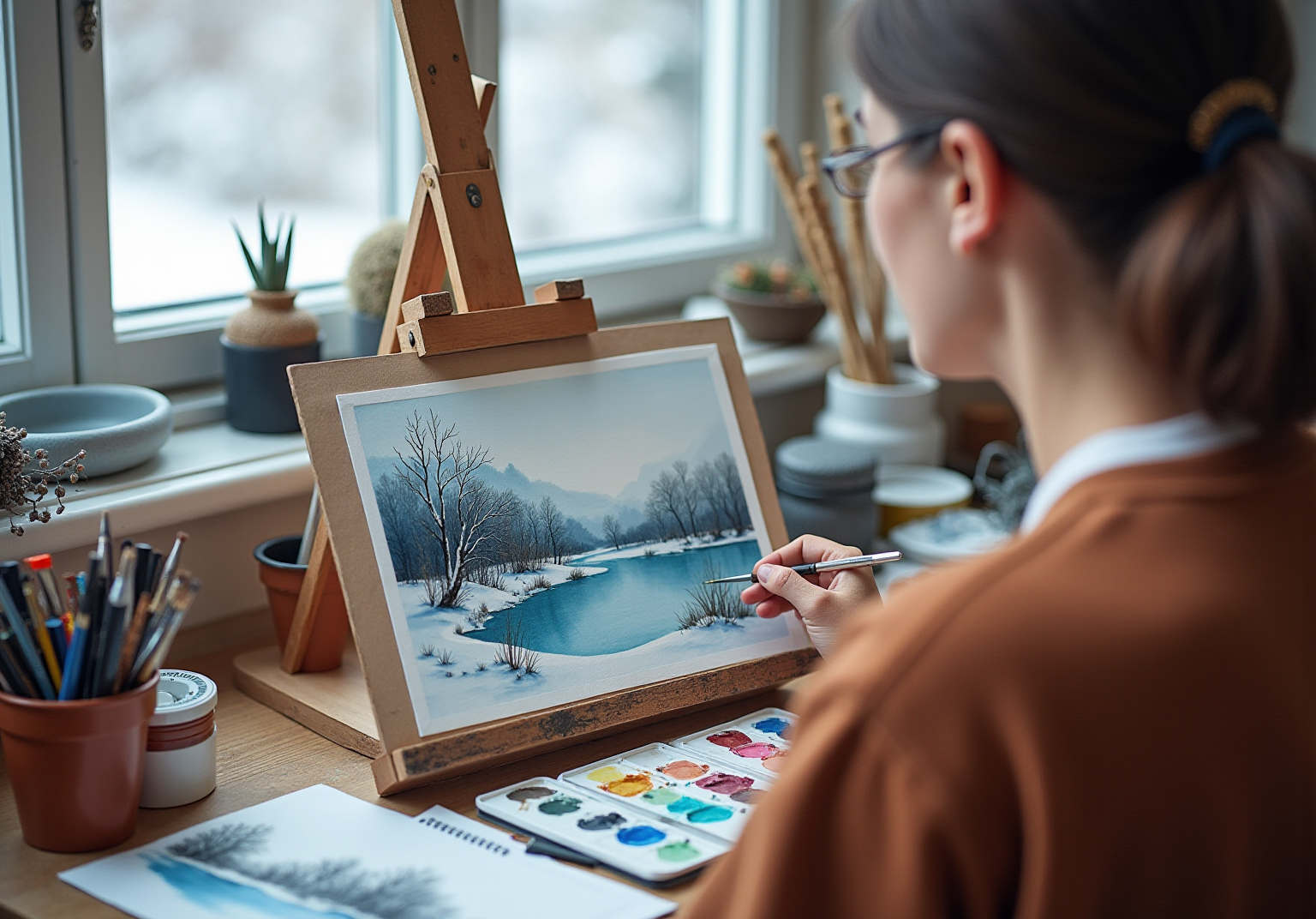 Artist Mastering Watercolor Winter Techniques Artist Mastering Watercolor Winter Techniques