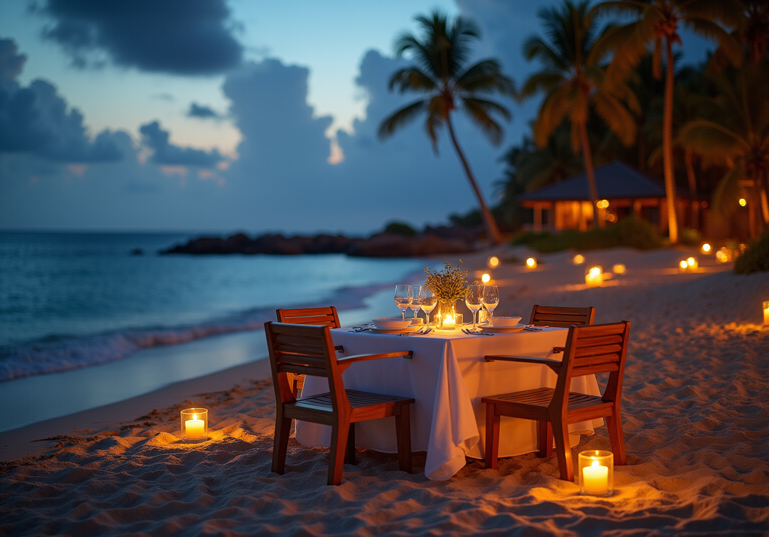 Romantic Candlelit Dinner on the Beach Romantic Candlelit Dinner on the Beach