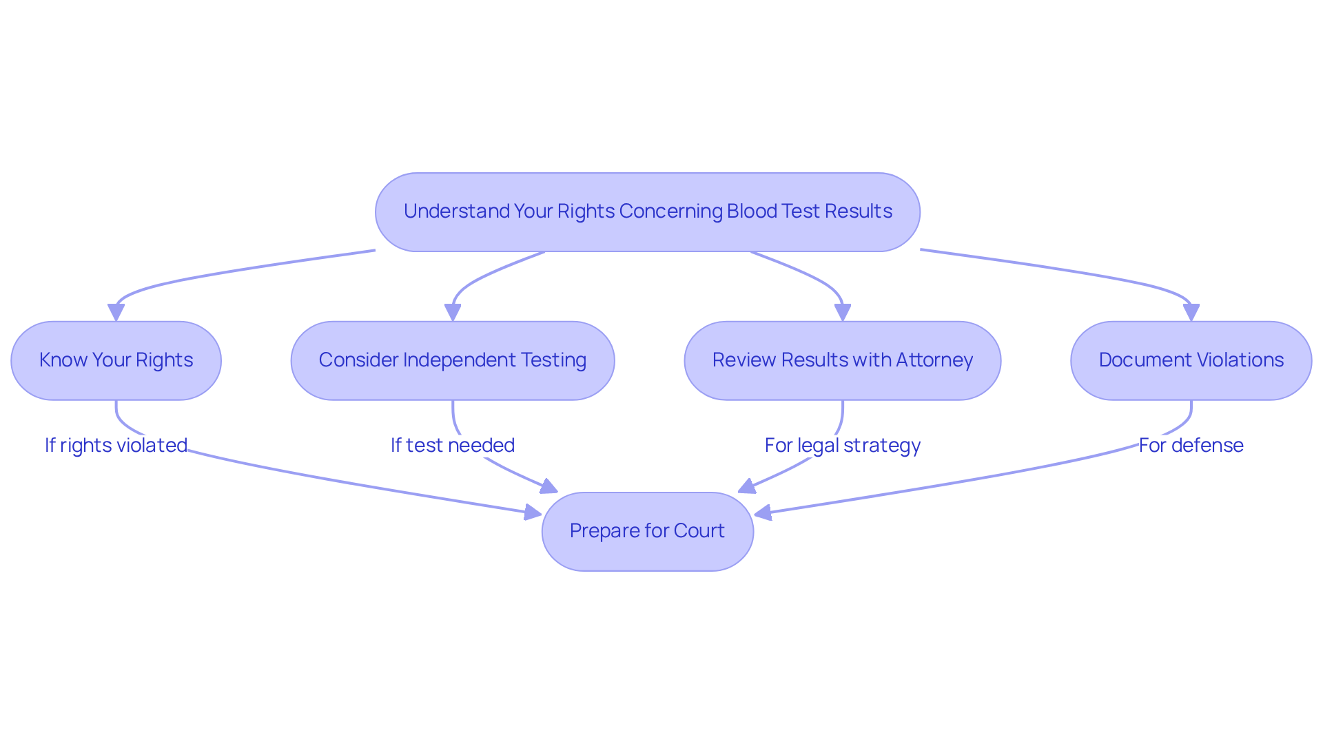 This flowchart guides you through understanding your rights and the steps to take if you feel they were violated. Start at the top and follow the arrows to see what actions you can take to protect yourself and prepare for your case.