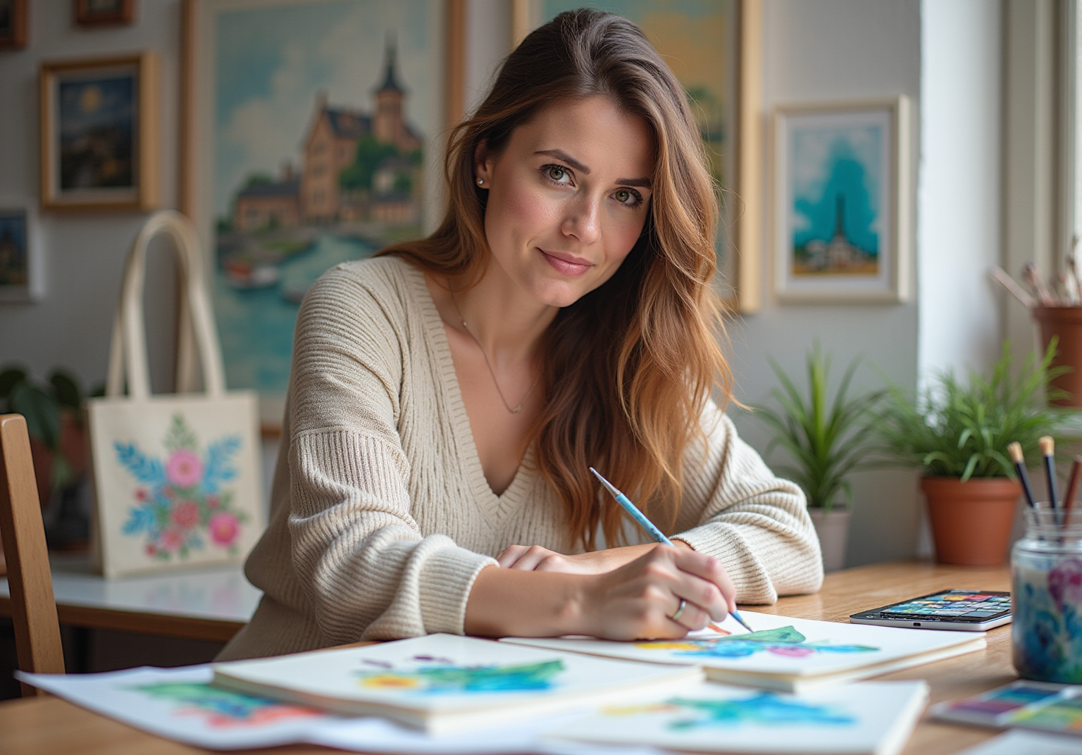 Artist Kelly Swain in Her Creative Space