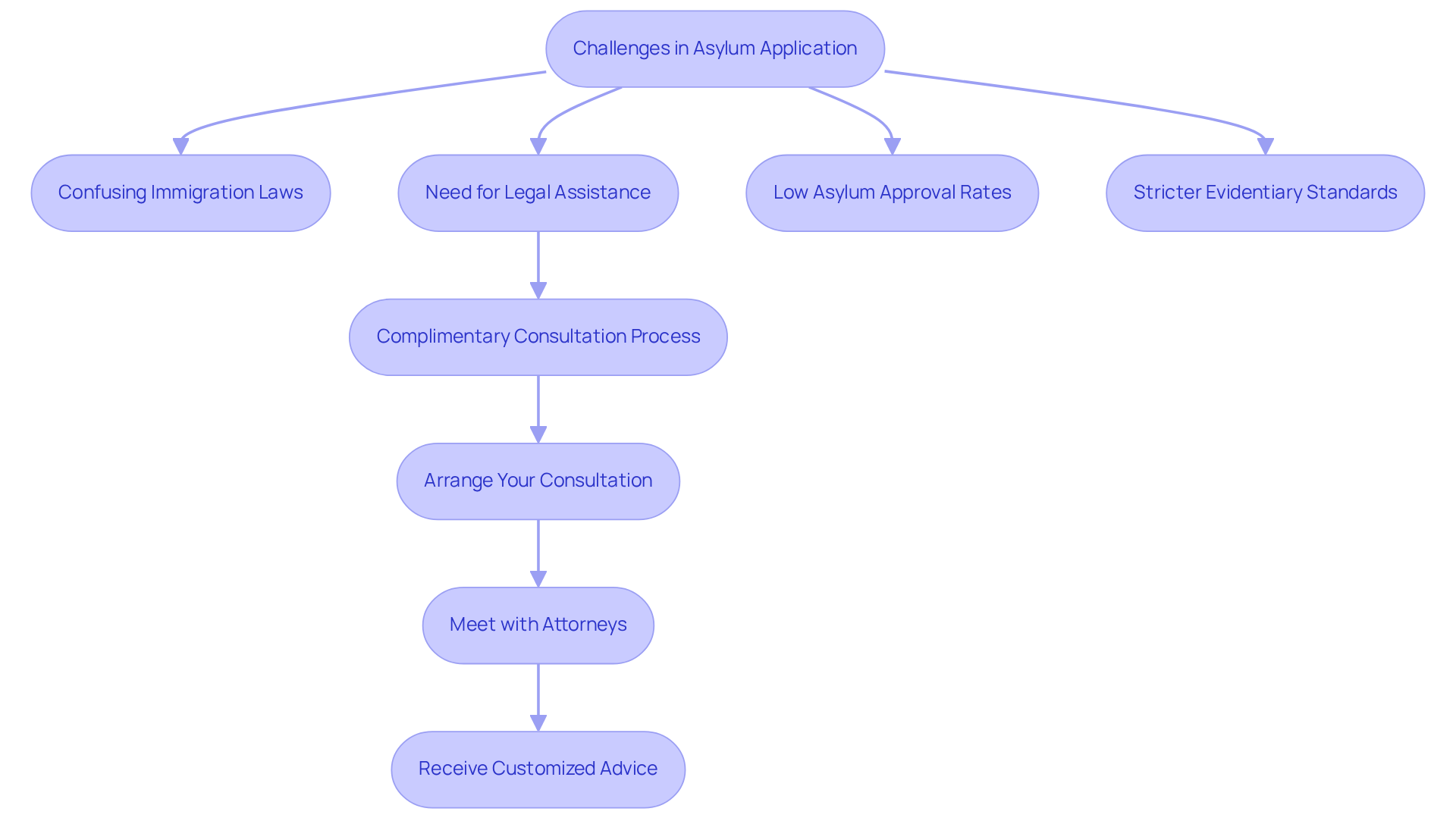 Follow the flow from arranging your consultation to meeting with attorneys. Each step is crucial in ensuring you receive the support needed for a successful asylum application.