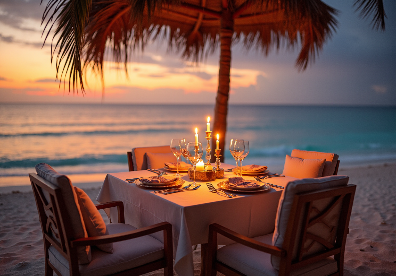 Romantic Beach Dining in the Maldives
