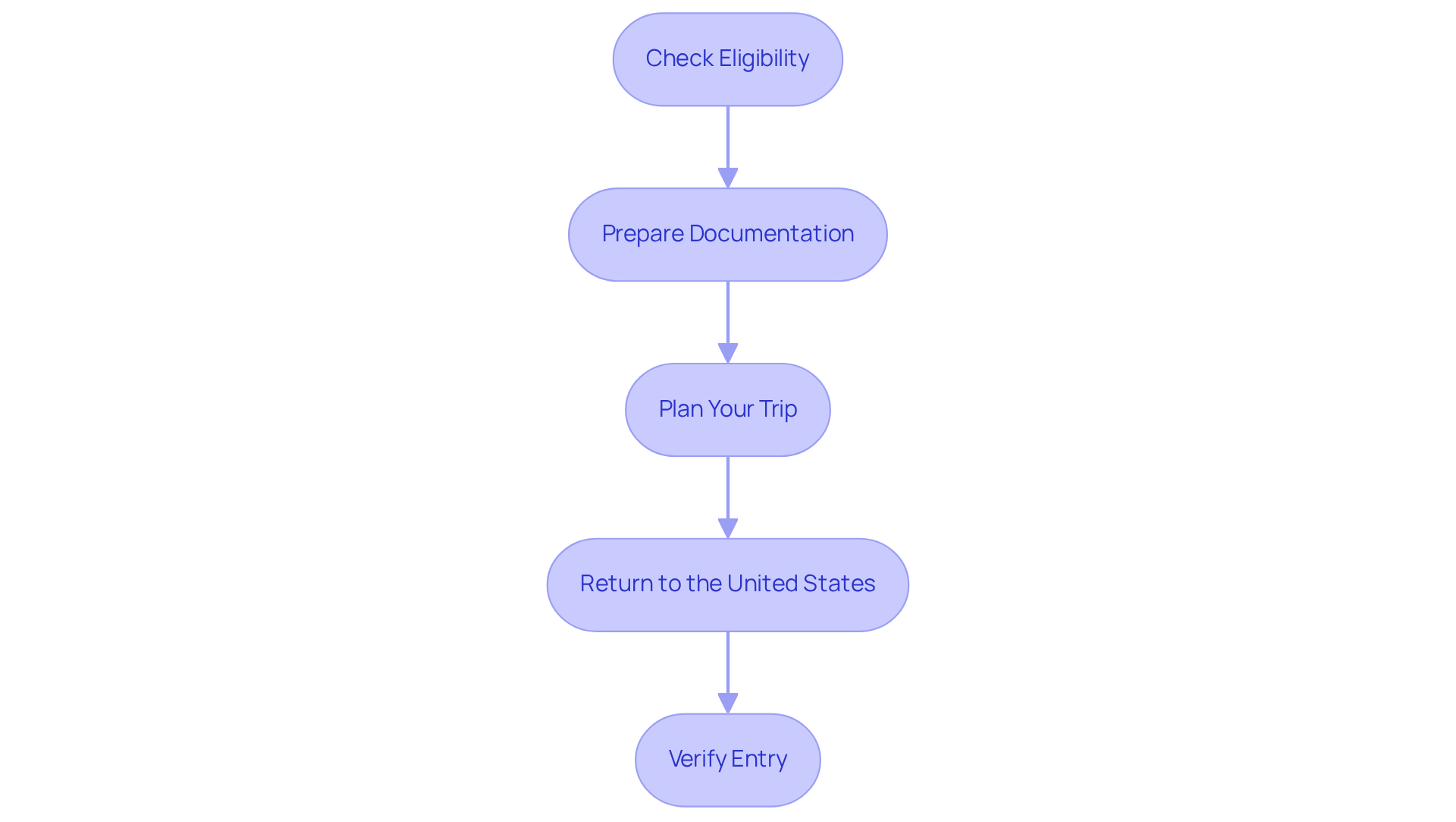 Each box represents a step you need to take to successfully navigate Automatic Revalidation. Follow the arrows to see the order in which you should complete these steps.